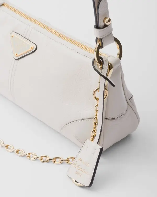 Prada Re-edition 2002 Medium Leather Shoulder Bag - White