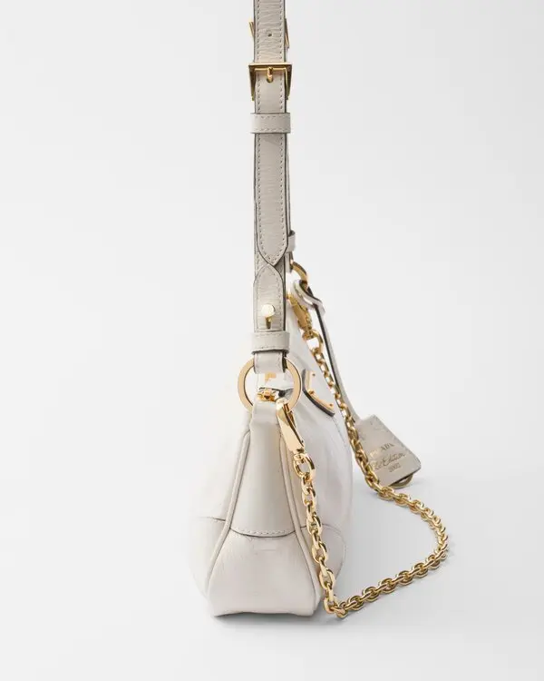 Prada Re-edition 2002 Medium Leather Shoulder Bag - White