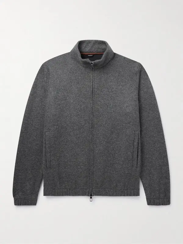 Loro Piana Cashmere-blend Zip-up Sweater - Gray