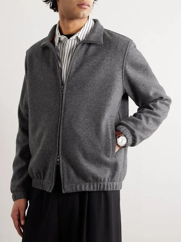 Loro Piana Cashmere-blend Zip-up Sweater - Gray