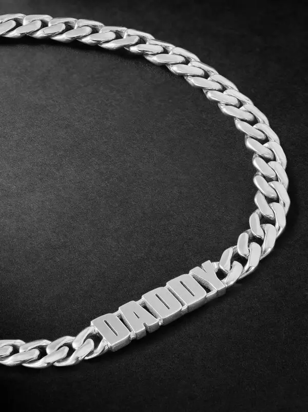 Established Daddy 14-karat White Chain Bracelet