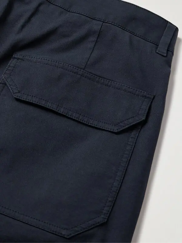 Canali Straight-leg Pleated Cotton-blend Twill Bermuda Shorts