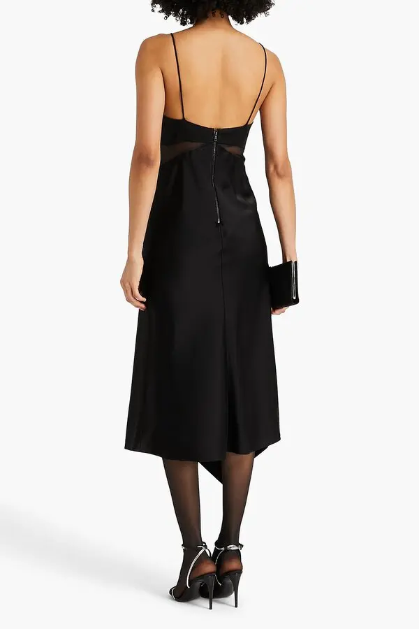 alice + olivia asymmetric slit midi dress Moriah In Black - 75% Off Showmall Women's Plus Size velvet prom dress it moves beautifully with Color:Ivory/Silver