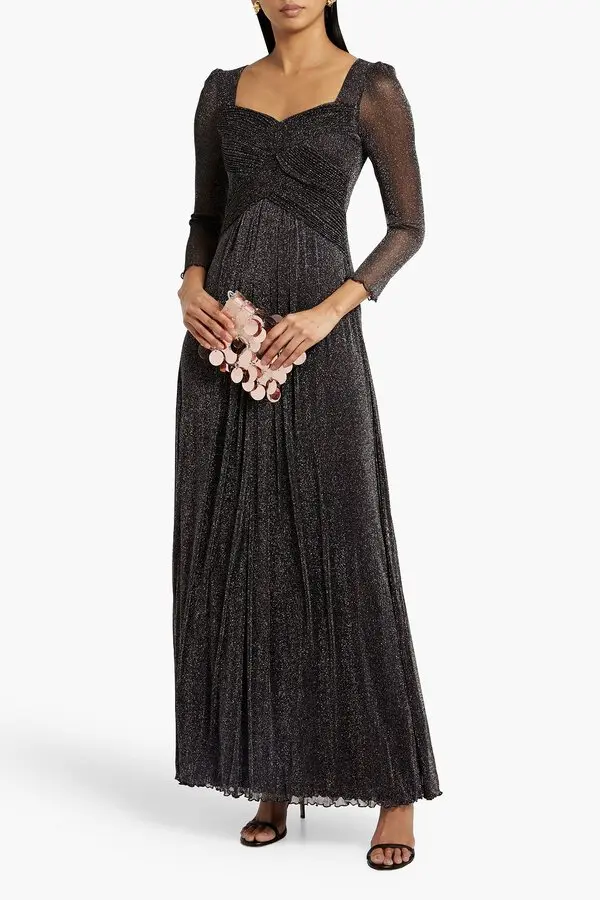 knee length dresses for ladies DVF Hades Metallic Dress – BLU'S main image 1