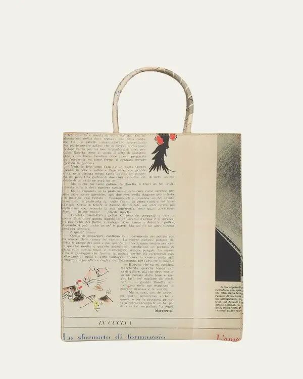 Bottega Veneta Newspaper-print Tote Bag