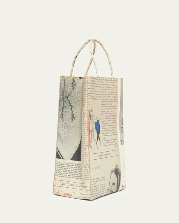 Bottega Veneta Newspaper-print Tote Bag
