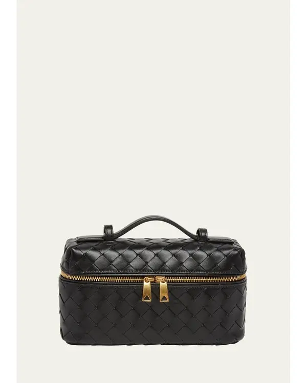 Bottega Veneta Bang Bang Vanity Intrecciato Leather Crossbody Bag - Black