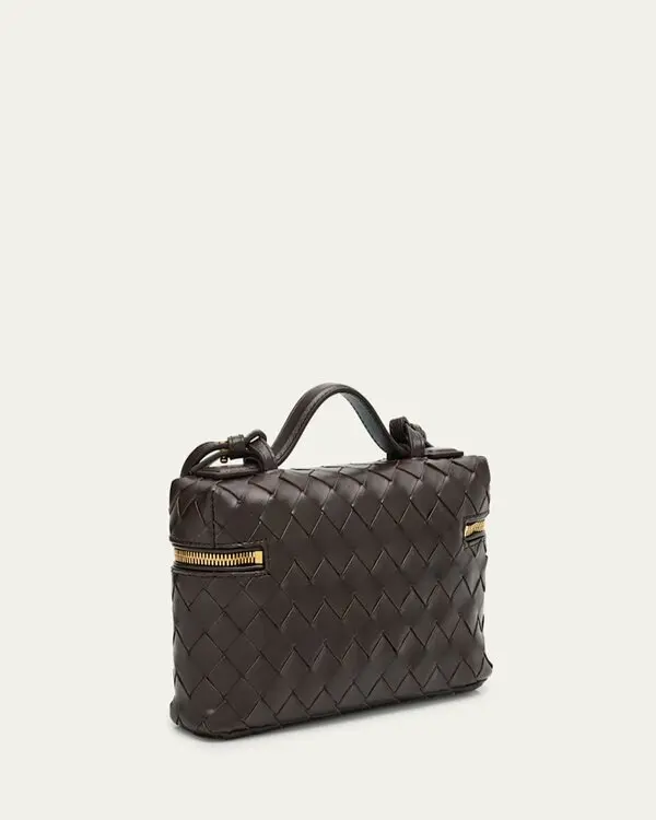 Bottega Veneta Bang Bang Vanity Intrecciato Leather Crossbody Bag - Limestone