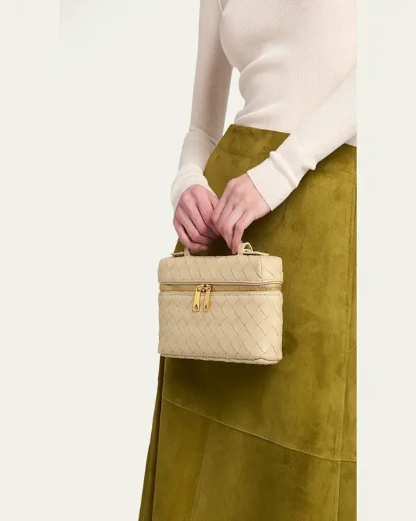 Bottega Veneta Bang Bang Vanity Intrecciato Leather Crossbody Bag - Limestone