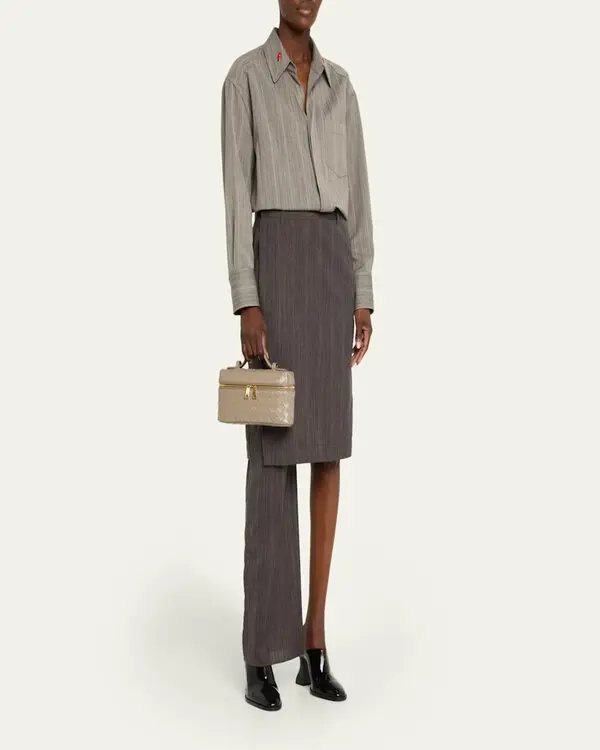 Bottega Veneta Bang Bang Vanity Intrecciato Leather Crossbody Bag - Limestone
