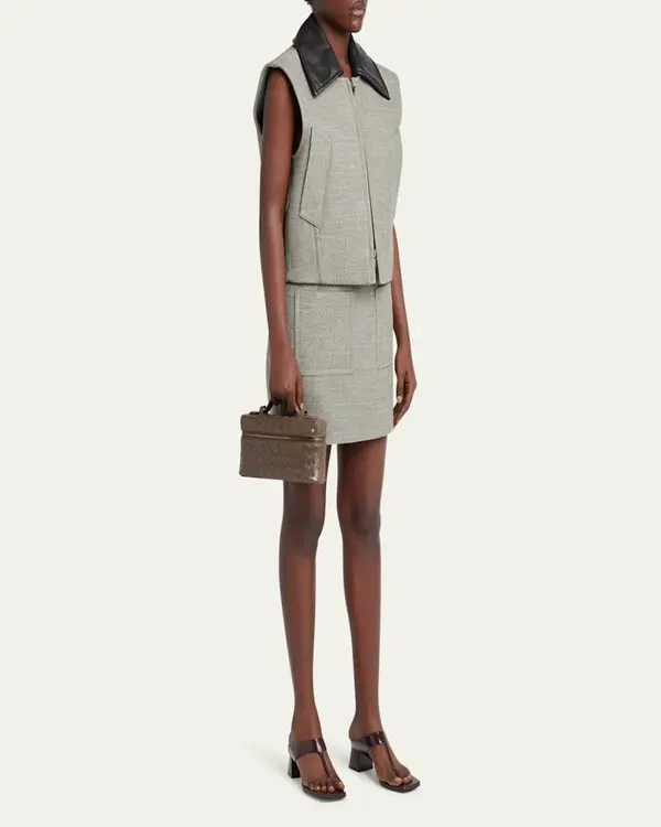 Bottega Veneta Bang Bang Vanity Intrecciato Leather Crossbody Bag - Limestone