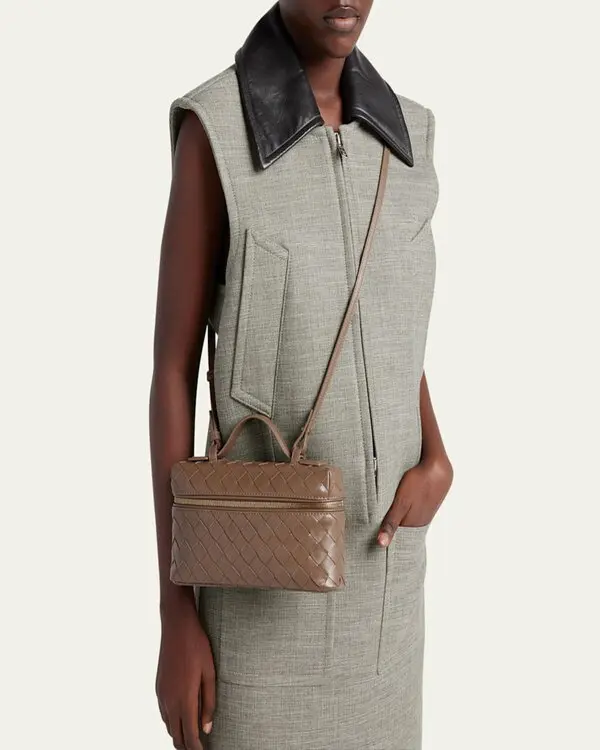 Bottega Veneta Bang Bang Vanity Intrecciato Leather Crossbody Bag - Limestone