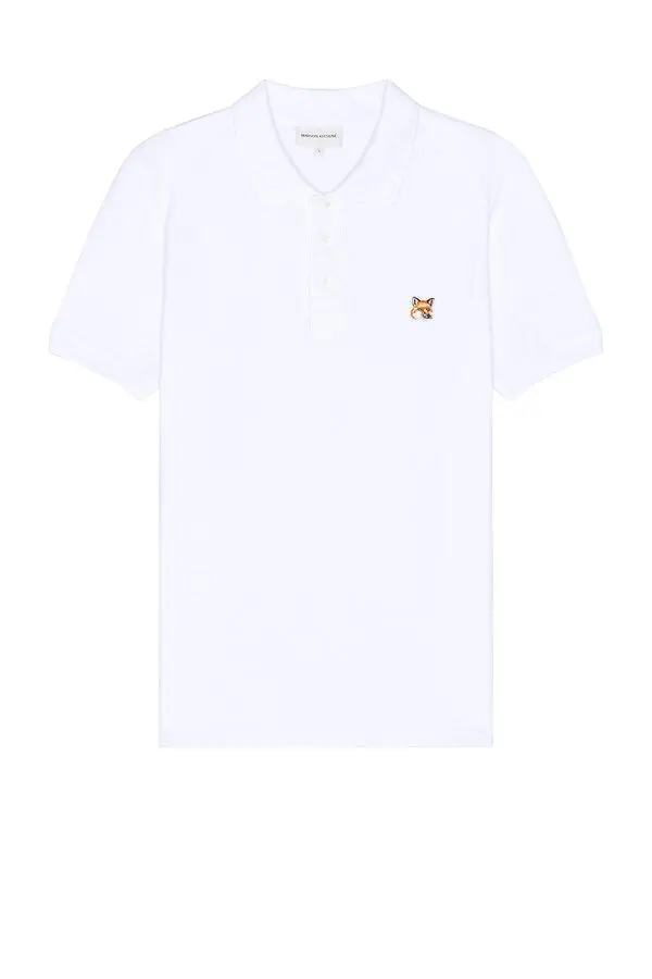 Maison Kitsuné Fox Head Patch Regular Polo - White