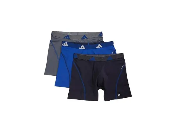Adidas Performance Mesh Boxer Brief 3-pack Underwear Team Royal /legend Ink /onix Grey - Blue