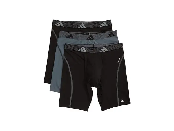 Adidas Performance Mesh Long Boxer Brief 3-pack Underwear /onix Grey - Black