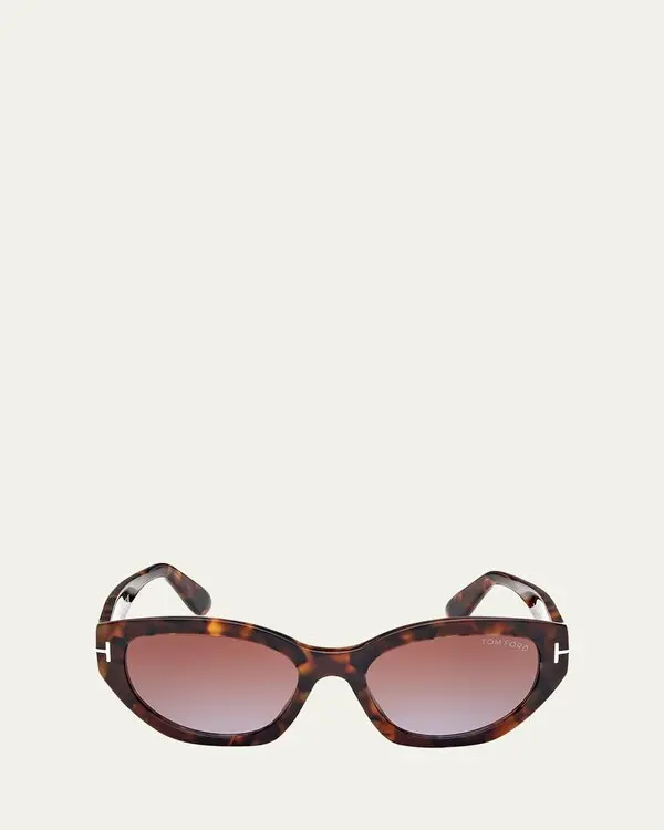 TOM FORD Signature T Cat-eye Sunglasses - Dhav/brng