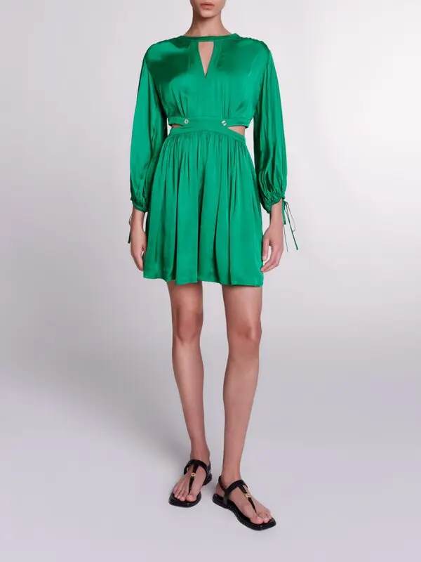 Maje Viscose Short Satin-look Dress