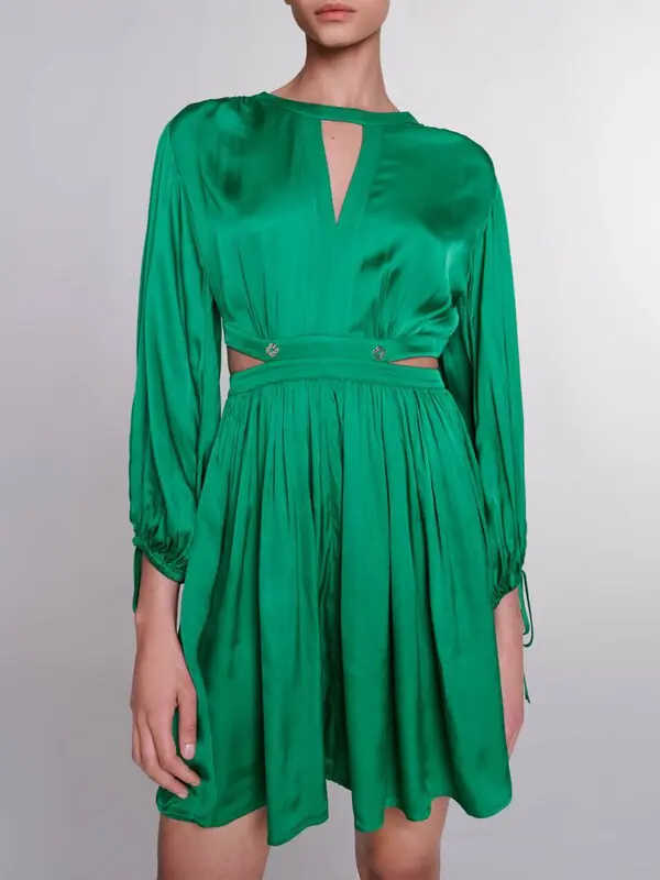 Maje Viscose Short Satin-look Dress