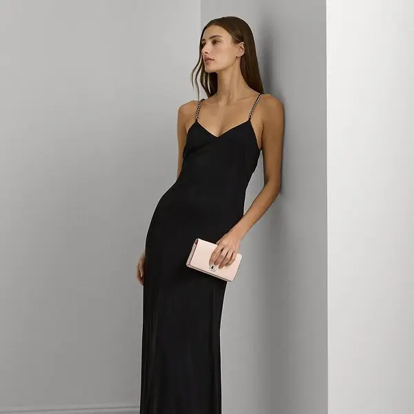 ralph lauren jersey sleeveless dress Twist-Back Gown In Black - 25% Off 300-400