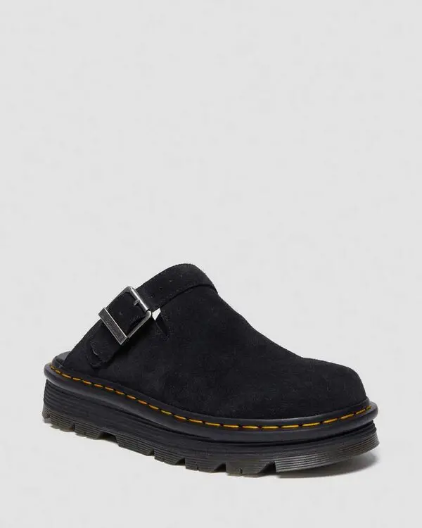 Dr. Martens Zebzag Suede Platform Mules - Black