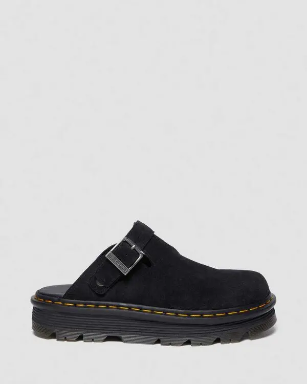 Dr. Martens Zebzag Suede Platform Mules - Black