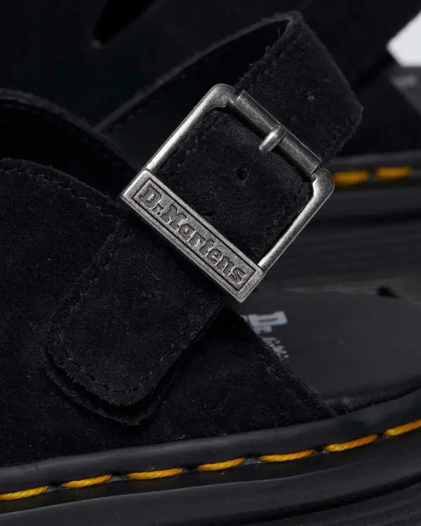 Dr. Martens Zebzag Suede Platform Mules - Black