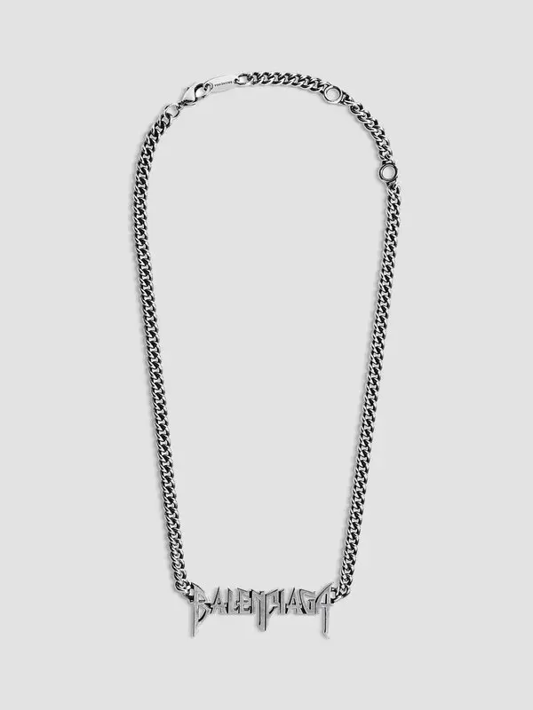 Balenciaga Typo Metal Necklace
