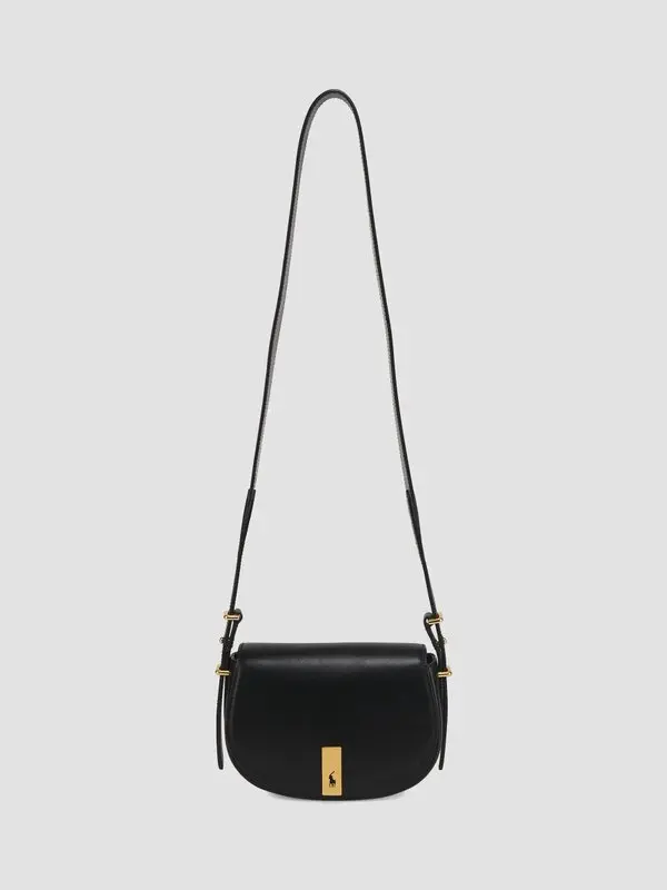 Polo Ralph Lauren Mini Id Leather Saddle Bag - Black