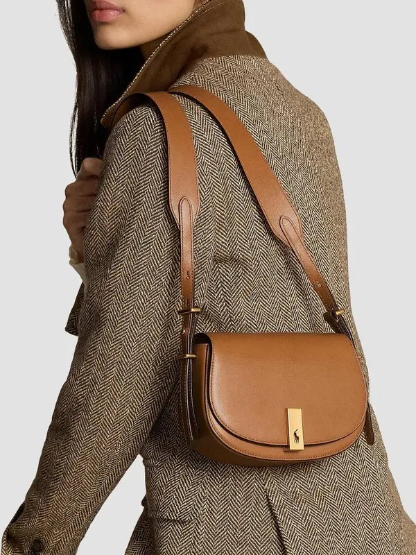 Polo Ralph Lauren Mini Id Leather Saddle Bag - Tan
