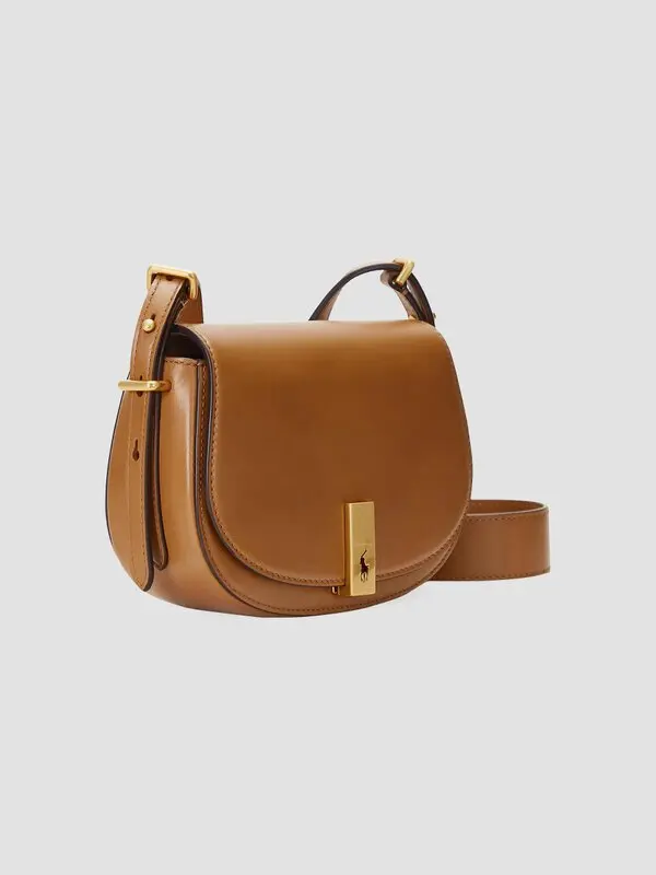 Polo Ralph Lauren Mini Id Leather Saddle Bag - Tan