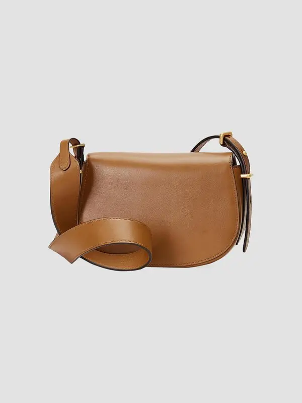 Polo Ralph Lauren Mini Id Leather Saddle Bag - Tan
