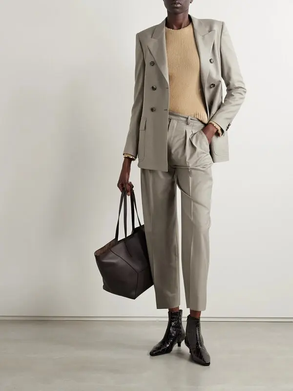Loro Piana Pleated Wide-leg Wool Pants
