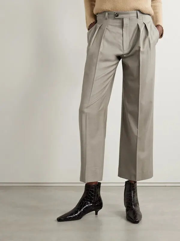 Loro Piana Pleated Wide-leg Wool Pants