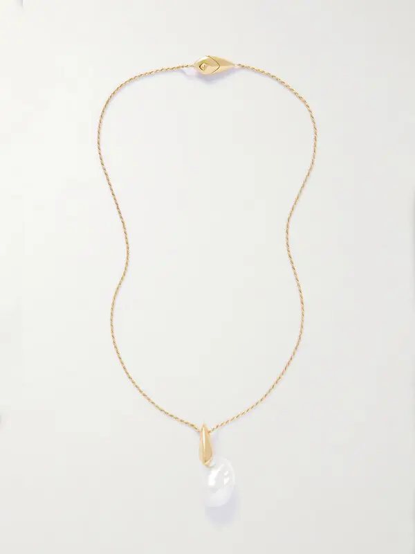 Bottega Veneta Gold-tone Necklace With Pearl - White