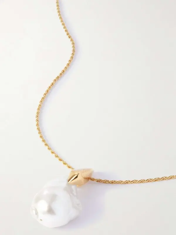 Bottega Veneta Gold-tone Necklace With Pearl - White