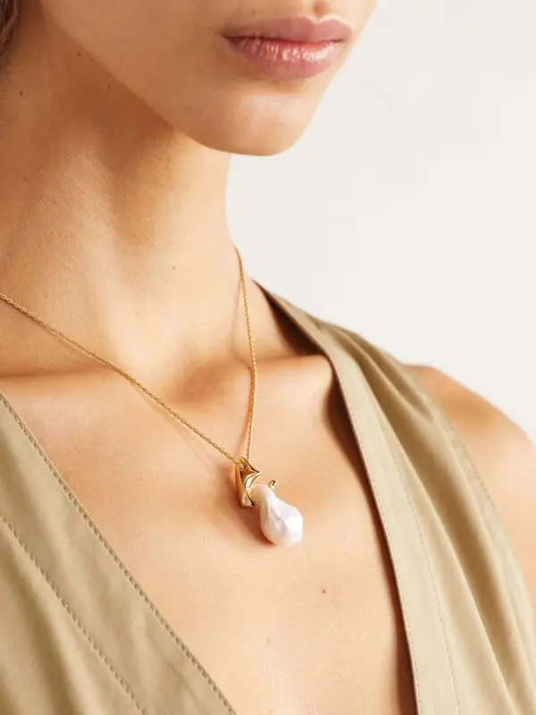Bottega Veneta Gold-tone Necklace With Pearl - White