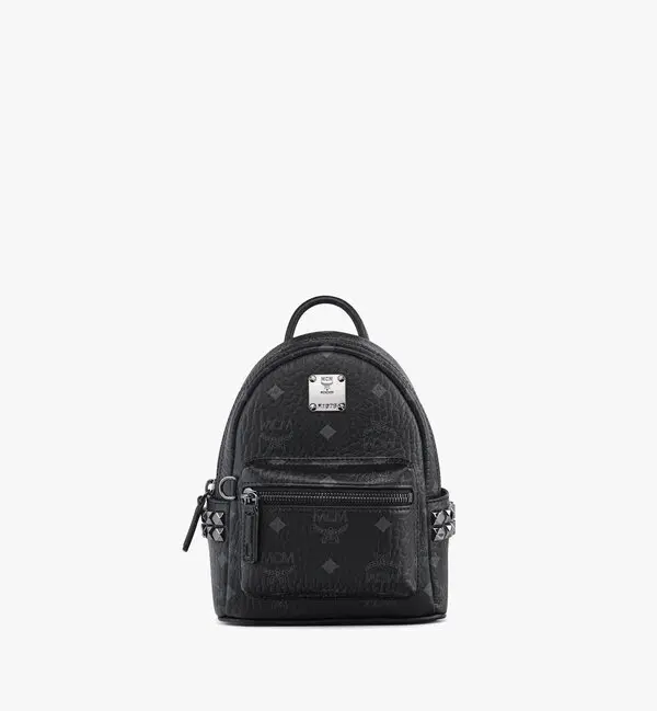 Mcm Stark Bebe Boo Side Studs Visetos Backpack - Black