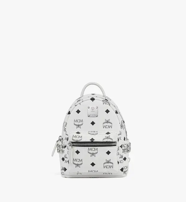 Mcm Stark Bebe Boo Side Studs Visetos Backpack - White