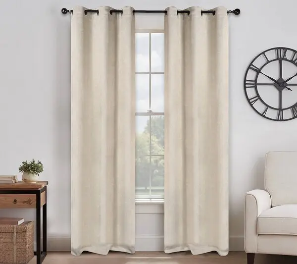 SUPERIOR Textured Blackout Curtain Set Of 2 Pan Els, 42x84 - One-color