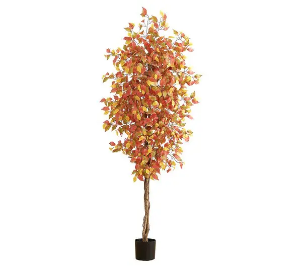 NEARLY NATURAL 7-ft Autumn Ficus Artificial Fal L Tree - One-color
