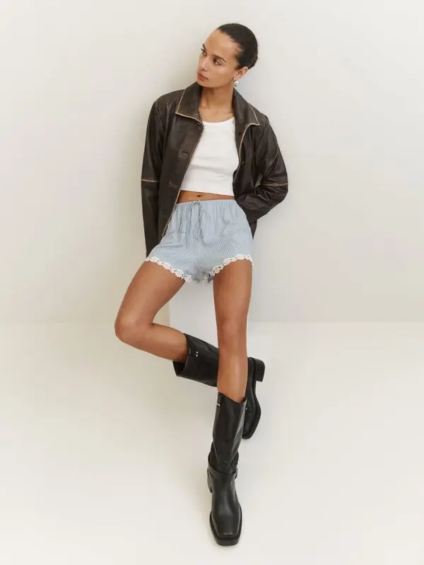 REFORMATION Marley Short With Embroidered Hem