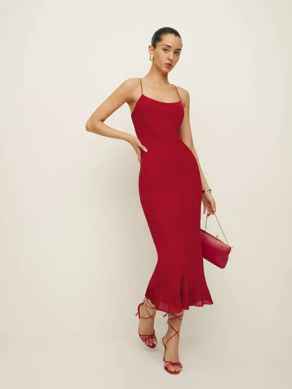 REFORMATION Suki Dress - Red