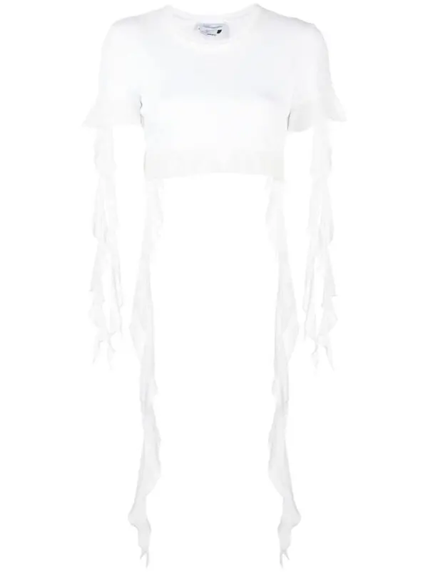 Blumarine Short Sleeve Ruched T-shirt - N0100 Ottico