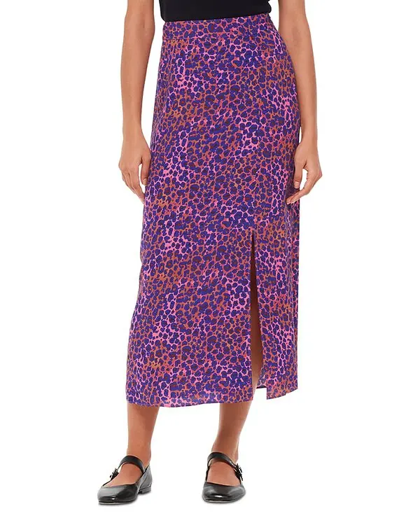 Whistles Mottled Leopard Print Midi Skirt