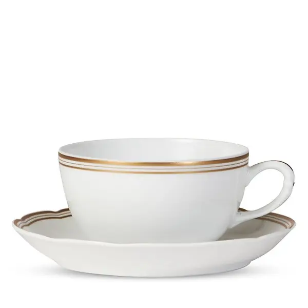 Bernardaud Pompadour Tea Cup And Saucer - White/gold