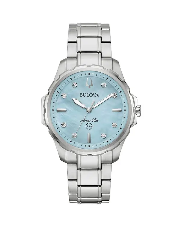 Bulova Marine Star Watch, 36mm - Blue/silver