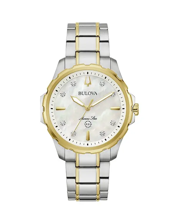 Bulova Marine Star Watch, 36mm - Silver