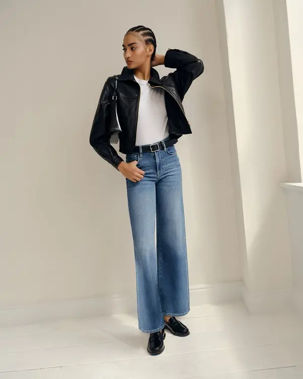 FRAME Le Slim Palazzo High-rise Wide Leg Jeans - Drizzle