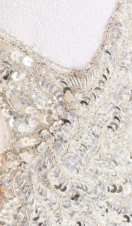white dress with gold starfish Jessica Bara Augustine Starfish Sequin Mini Dress As Seen On Leyla Milani main image 1