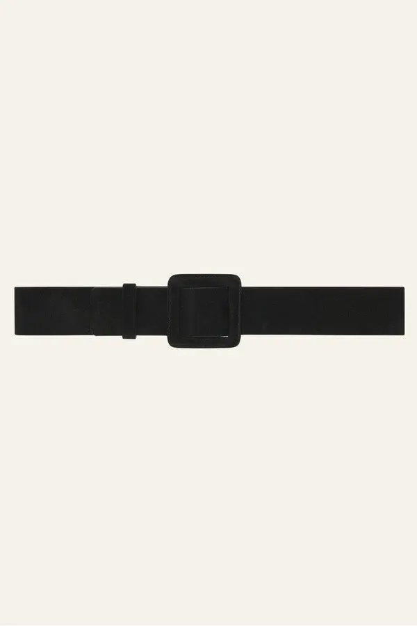 Ba&sh Betty Suede Belt With Square Buckle - Black